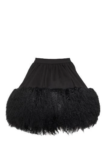 David Koma A-line Shearling Trim Miniskirt - Black