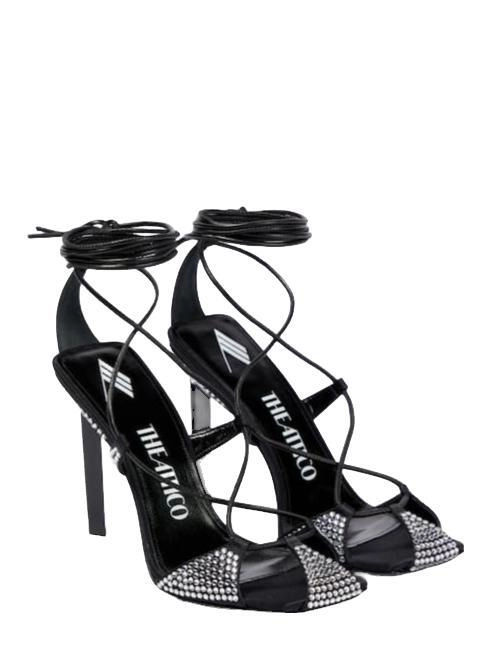 Attico Adele Embellished Lace-up Sandals - Black