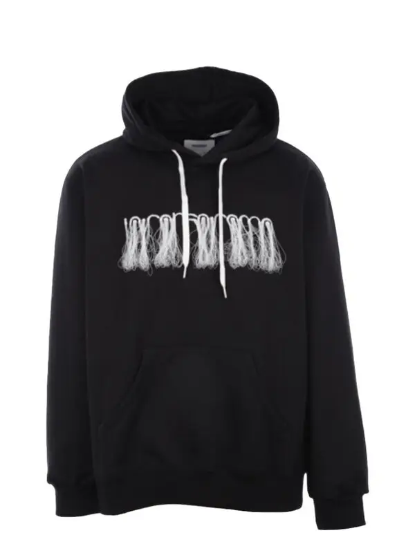 DOUBLET X 10 Corso Como Fringed Hoodie - Black
