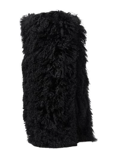 Paris Texas Shearling Fur Knee-high Boots - Black