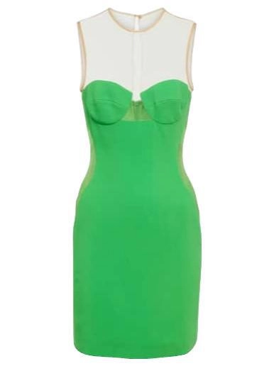 Stella McCartney Mini Dress With Mesh Paneling - Green
