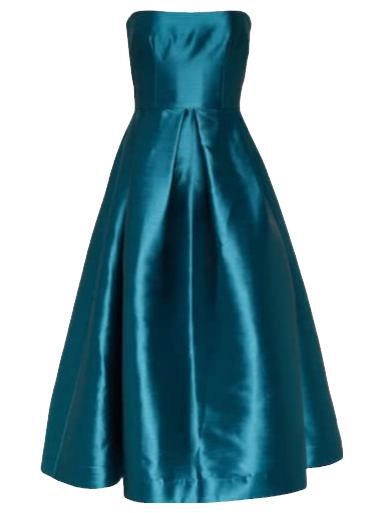 Alex Perry Strapless Faille Midi Dress - Blue
