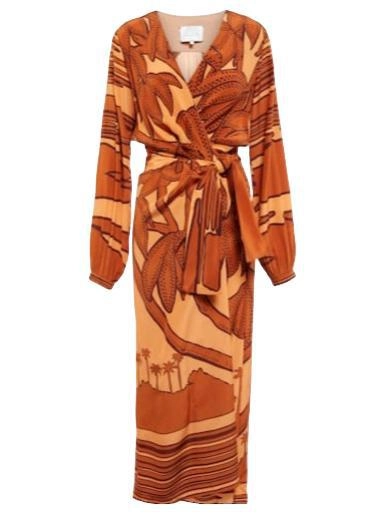 Johanna Ortiz Printed Maxi Dress - Brown