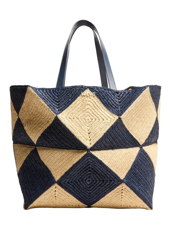 Loewe Raffia Tote Bag - Black