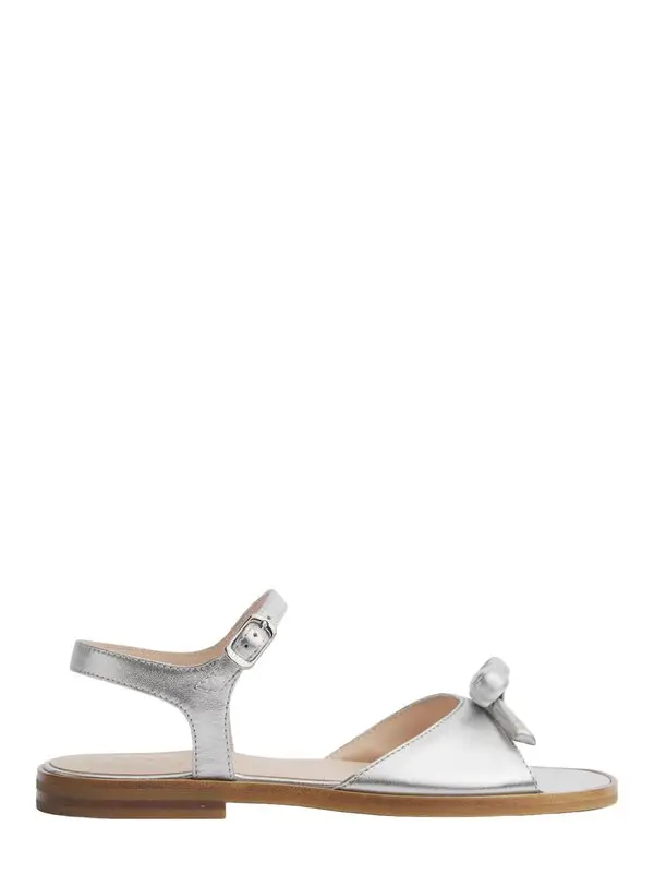 Dior Round Toe Bow Detail Sandals - Silver