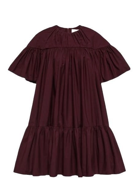 ROKSANDA Zuri Pleated Cotton Mini Dress - Brown