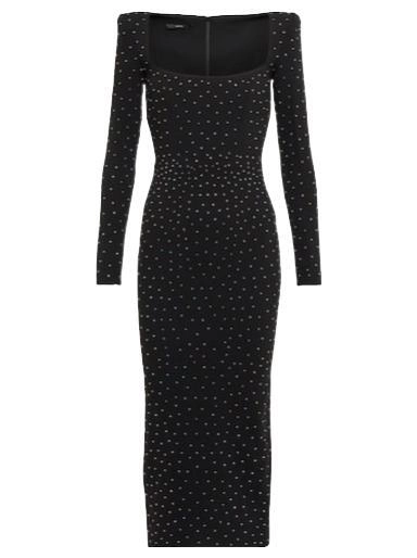 Alex Perry Tiernan Embellished Crêpe Midi Dress - Black