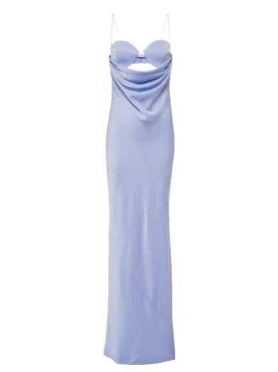 Alex Perry Cutout Draped Satin Crêpe Gown - Blue