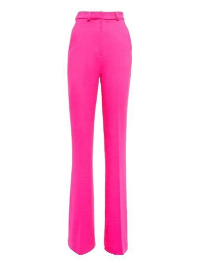 David Koma High-rise Flared Wool-blend Pants - Pink
