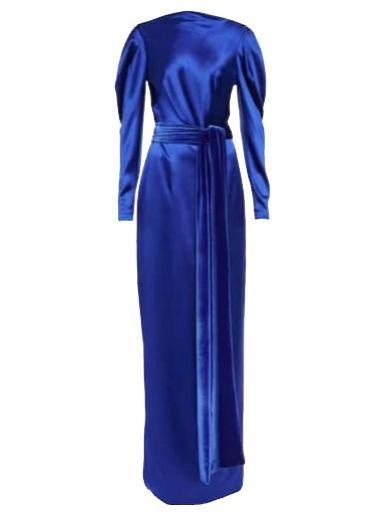 Monique Lhuillier Silk Satin Gown - Blue