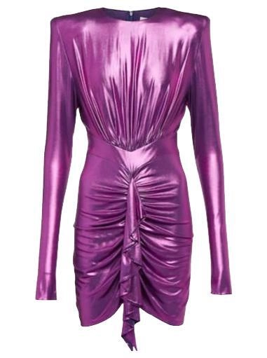 Alexandre Vauthier Draped Satin Jersey Minidress - Purple