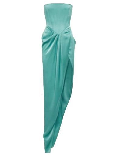 Alex Perry Strapless Gathered Gown - Blue