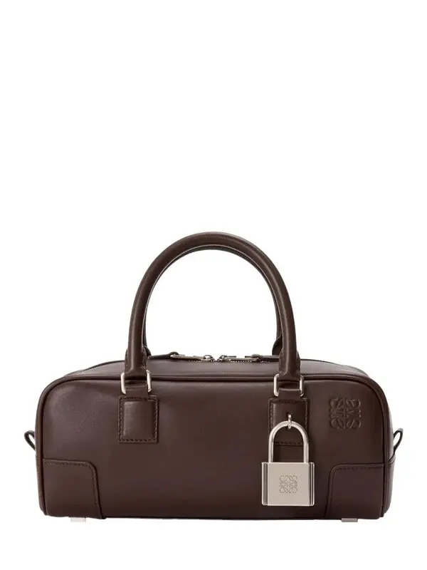Loewe Amazona 23 Cropped Bag In Shiny Calfskin - Black