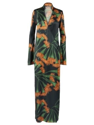 Johanna Ortiz Printed Silk-blend Wrap Maxi Dress - Black