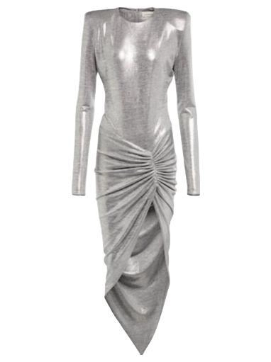 Alexandre Vauthier Metallic Jersey Midi Dress - Gray