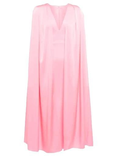 Alex Perry Crepe Shawl Cape Midi Dress - Pink