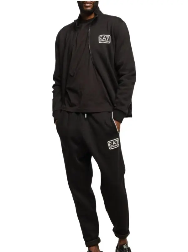 EA7 Logo Zip-up Tracksuit - Black