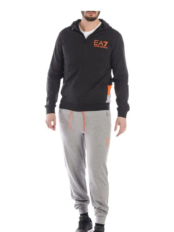EA7 Zipper Sweater And Trousers Set - Black