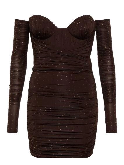 Alex Perry Embellished Strapless Ruched Jersey Minidress - Black