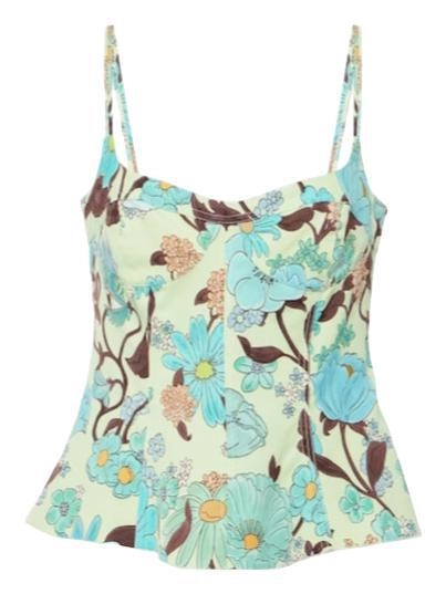 Stella McCartney Printed Bustier Top With Double Straps - Multicolor