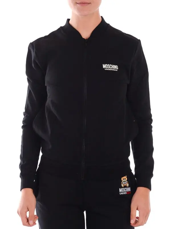 Moschino Zip Casual Bomber Jacket - Black