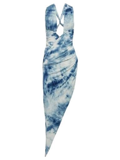 Alexandre Vauthier Printed Cut-out Midi Dress - Blue