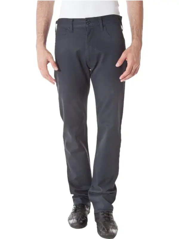 Emporio Armani Cotton Straight Leg Jeans - Black