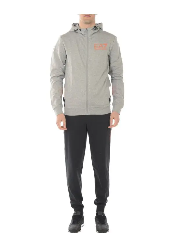 EA7 Zippered Hoodie And Jogger Set - Black