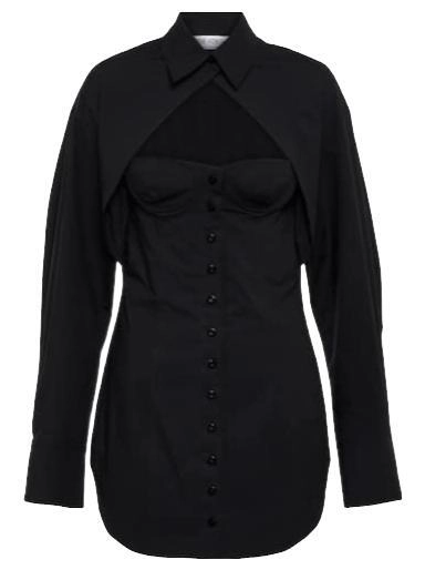 Attico Cutout Cotton-blend Mini Dress - Black