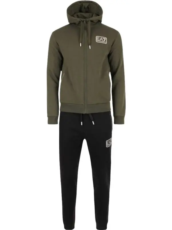 EA7 Zippered Tracksuit Set - Black