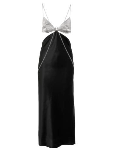Dodo Bar Or Beatrice Embellished Silk Satin Dress - Black
