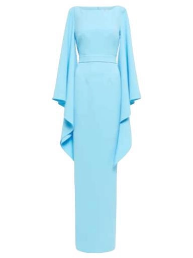 SAFIYAA LONDON Boatneck Flared Maxi Dress - Blue