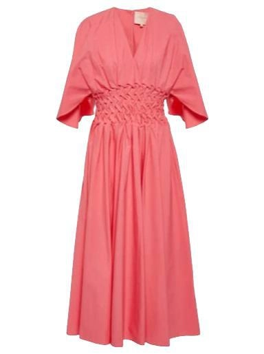 ROKSANDA Esti Cotton Poplin Midi Dress - Pink