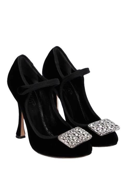 Giambattista Valli Embellished Velvet Pumps - Black