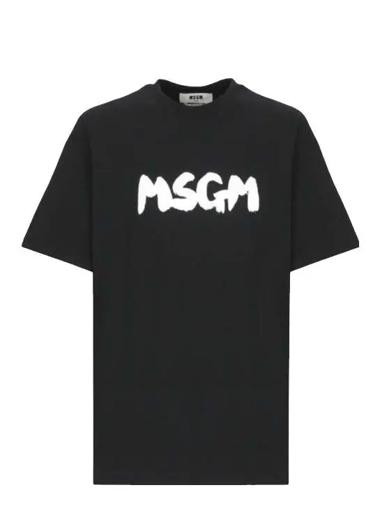 MSGM Logo-printed Crewneck T-shirt - Black