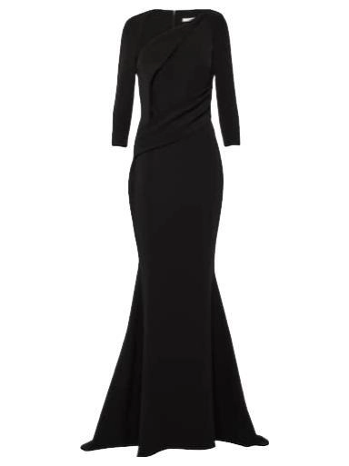 SAFIYAA LONDON Pollina Crepe Gown - Black