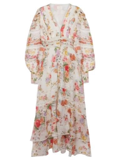 Camilla Sew Yesterday Floral Midi Dress - Nude