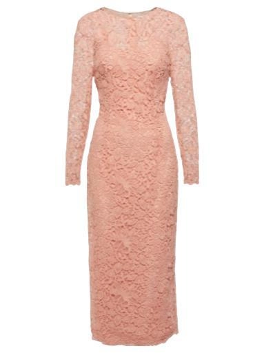 Carolina Herrera Lace Midi Dress - Nude