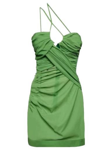 NENSI DOJAKA Draped One-shoulder Mini Dress - Green