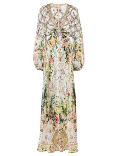 Camilla Cutout Embellished Silk Maxi Dress - No
