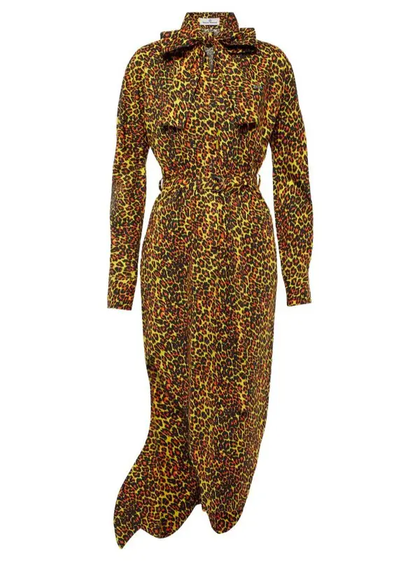 VIVIENNE WESTWOOD Leopard-print Cotton Maxi Dress - Brown