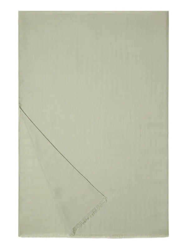 Loro Piana Maxi Crest Stole With Fringe Trim - Clover