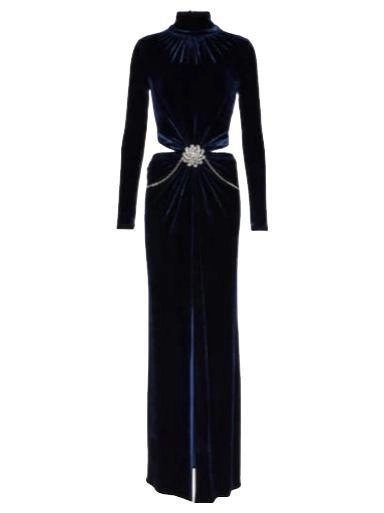 Rabanne Crystal-embellished Velvet Maxi Dress - Black