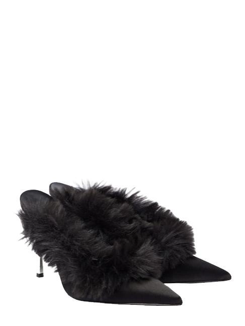 Magda Butrym Faux Shearling Leather Mules - Black