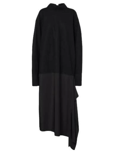 JIL SANDER Convertible Wool Midi Dress - Black