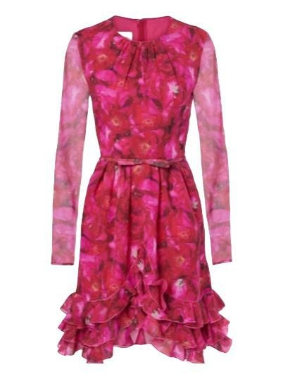 Giambattista Valli Rose Mania Silk Georgette Minidress - Red