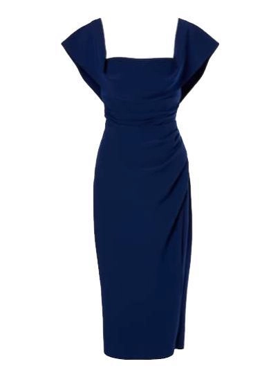 Carolina Herrera Draped Midi Dress - Blue
