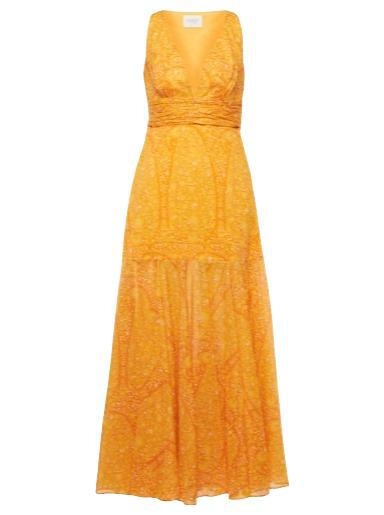 Giambattista Valli Printed Cotton Maxi Dress - Orange