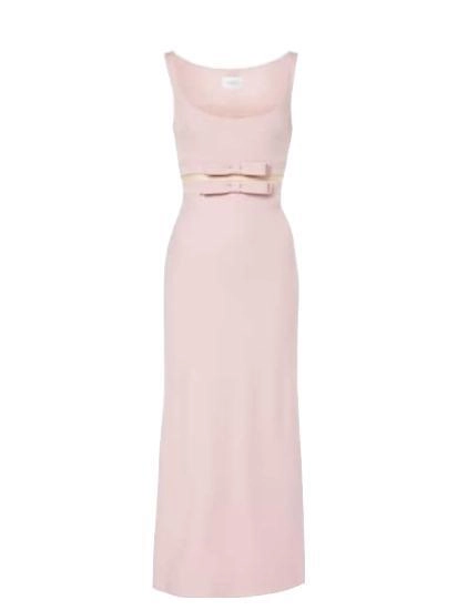 Giambattista Valli Bow Detail Crepe Midi Dress - Pink