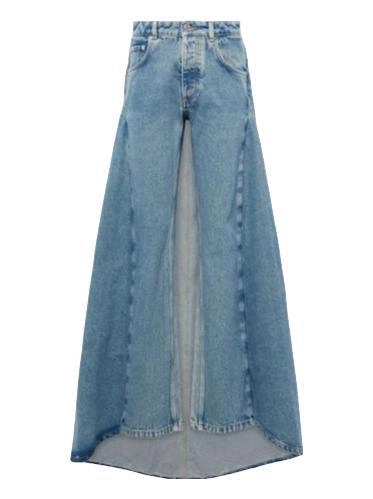 JEAN PAUL GAULTIER Culotte Style Patch Pocket Jeans - Blue